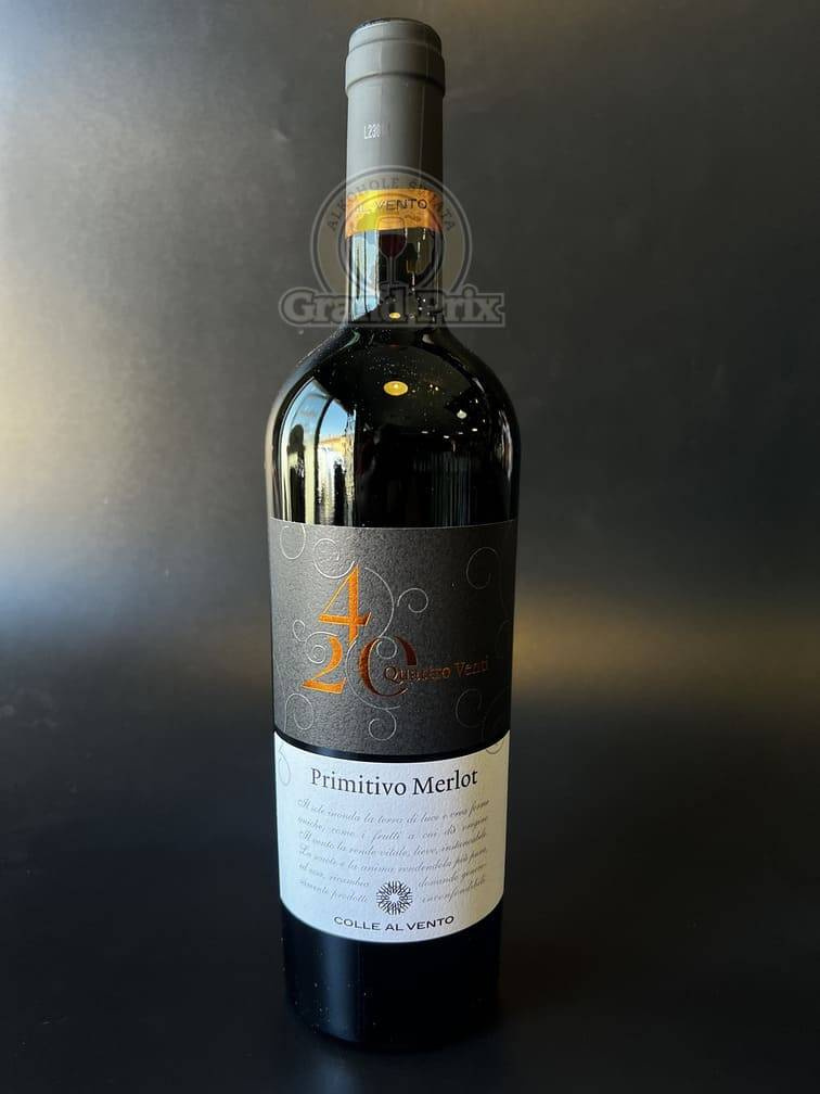 WINO PRIMITIVO MERLOT QUATRO VENTI 4/20 PUGLIA IGP 0,75L - Alkohole Świata